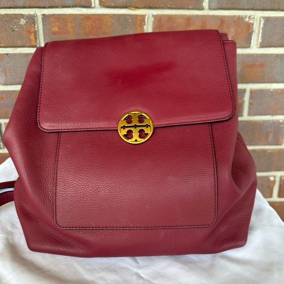 Tory Burch | Bags | Tory Burch Maroon Leather Backpack | Poshmark